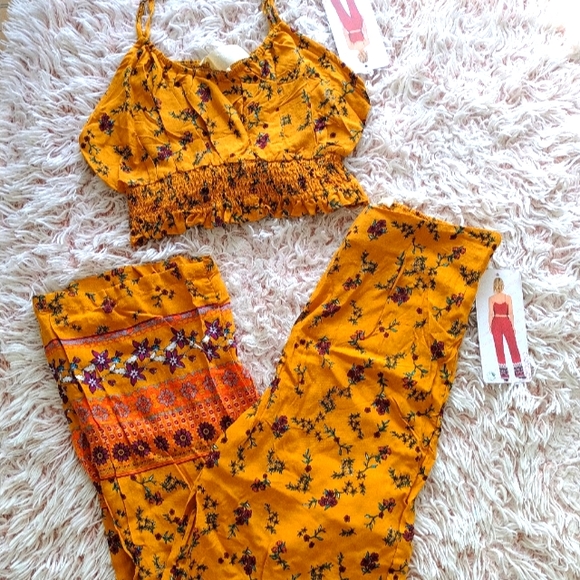 shosho | Pants & Jumpsuits | Nwt Two Piece Boho Lounge Set | Poshmark